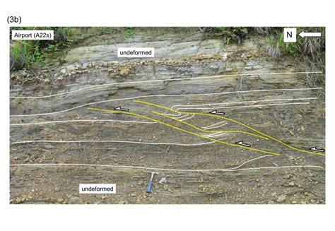 B View Of Deformation Zone In A Showing The Thrust Faults Within