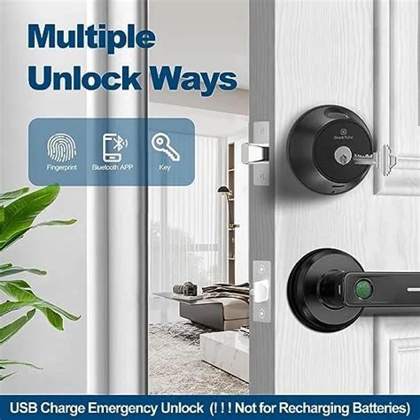 Geektale Keyless Entry Door Lock Fingerprint Door Knob With App F04