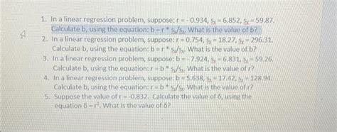 Solved 1 In A Linear Regression Problem Suppose