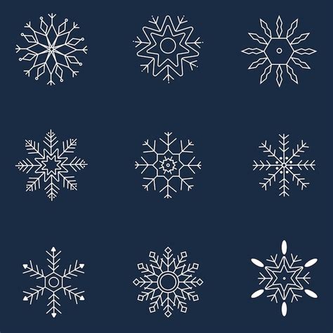 장식 눈송이 벡터 및 일러스트레이션 프리미엄 벡터