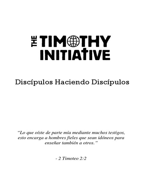 Proyecto Iniciativa Timoteo Pdf Oración Jesús