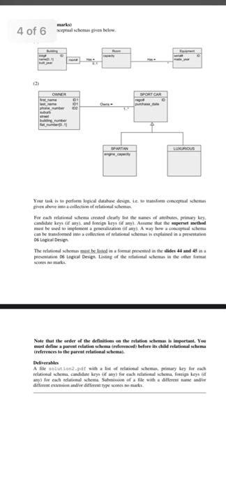 Task Is To Perform Logical Database Transform This