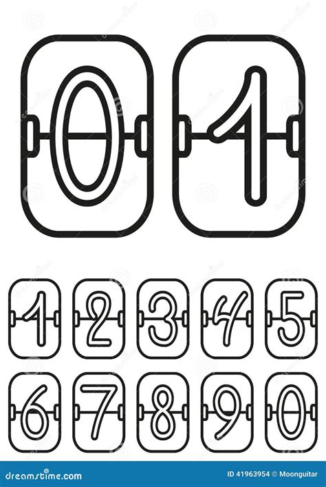 Countdown Timer Scoreboard With Hand Drawing Digits Hand Drawing