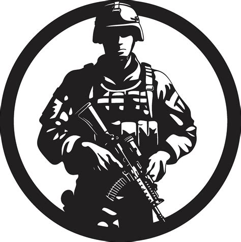Combatant Vigil Vector Soldier Icon Defender S Valor Black Military Emblem 36347217 Vector Art