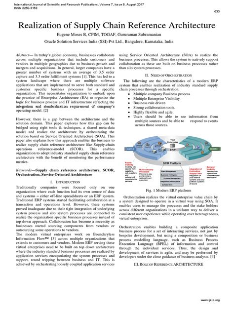 Realization Of Supply Chain Reference Architecture Pdf Supply Chain Conceptual Model