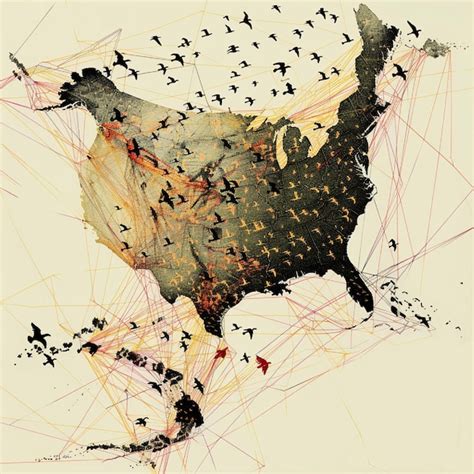An Animated Map Visualizing Migration Patterns Of Birds Premium Ai