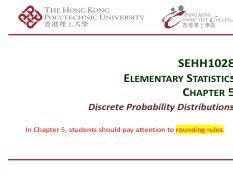 Chapter Discrete Probability Distributions For Student Pdf SEHH ELEMENTARY STATISTICS