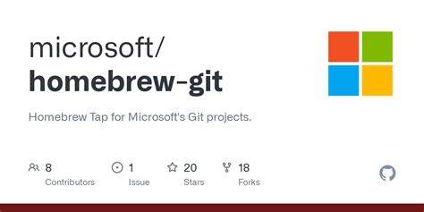 Github Microsofthomebrew Git Homebrew Tap For Microsofts Git Projects