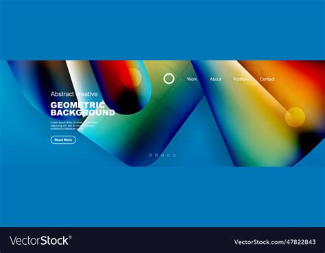 Bright Glossy Overlapping Geometric Shapes Vector Image