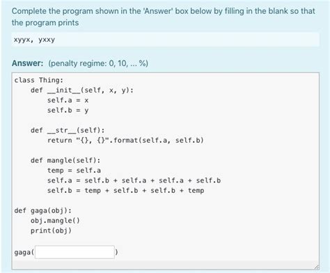 Solved Complete The Program Shown In The Answer Box Below