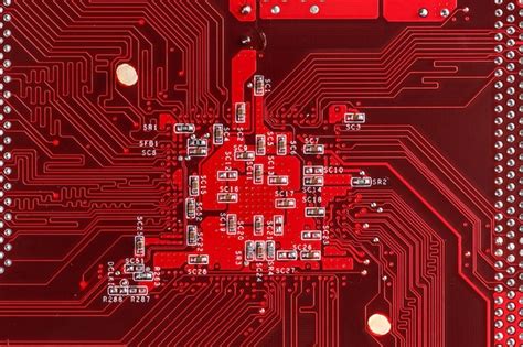 Premium Photo Red Circuit Board