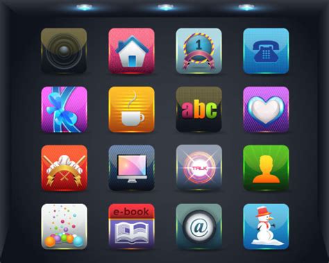 Creative Mobile Application Icon Set Vectors Images Graphic Art Designs In Editable Ai Eps