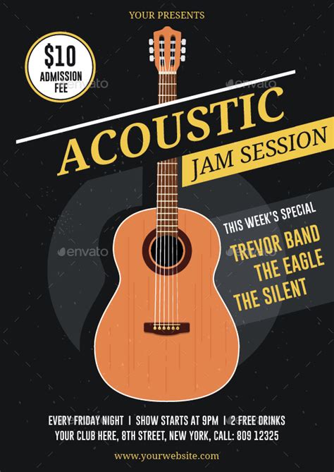 Acoustic Jam Session Flyer Print Templates Graphicriver
