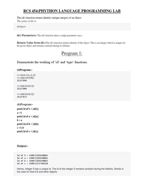 Python Lab Manual Pdf Parameter Computer Programming C Programming Language