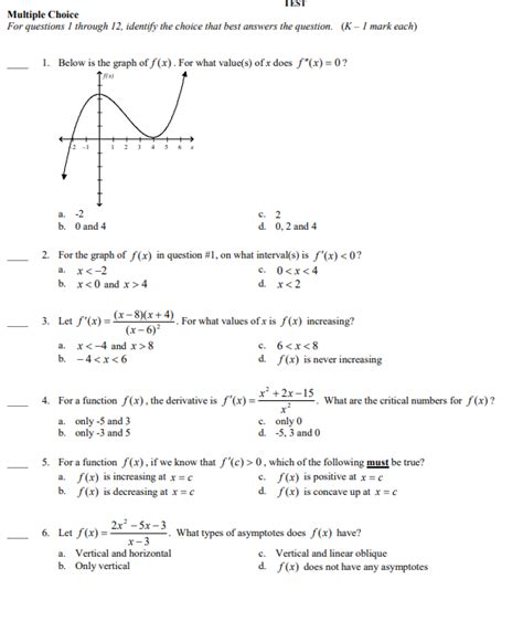 Multiple Choice For Questions 1 Through 12 StudyX