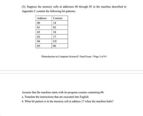 Solved 3 ﻿suppose The Memory Cells At Addresses 00