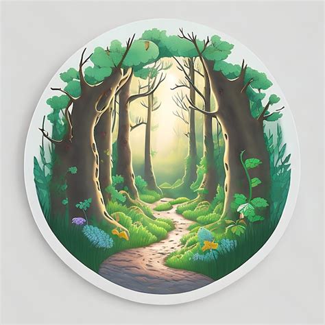 Premium Ai Image A Sticker Featuring Hidden Pathways Winding Through