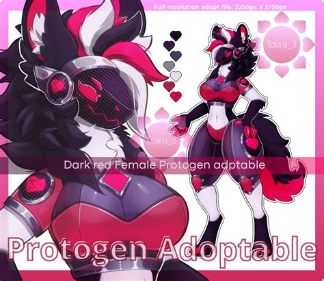 Dark Red Female Protogen Adoptable By Solaria5 On Deviantart