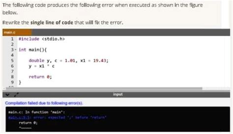 The Following Code Produces The Following Error When Executed As Shown