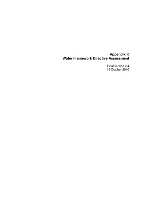 Pdf Appendix K Water Framework Directive Assessment Dokumentips
