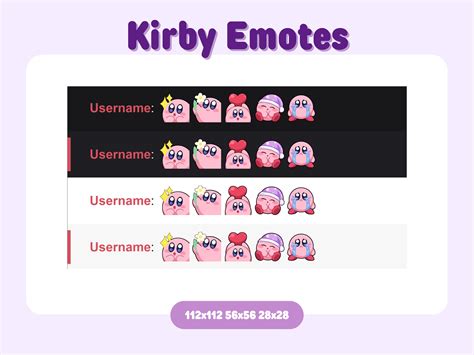 Cute Pack Of 10 Kirby Emotes Emotes For Twitch Youtube Discord Etc