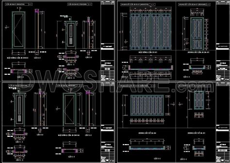 467 Detailed Autocad Drawings Of Doors Windows For Download