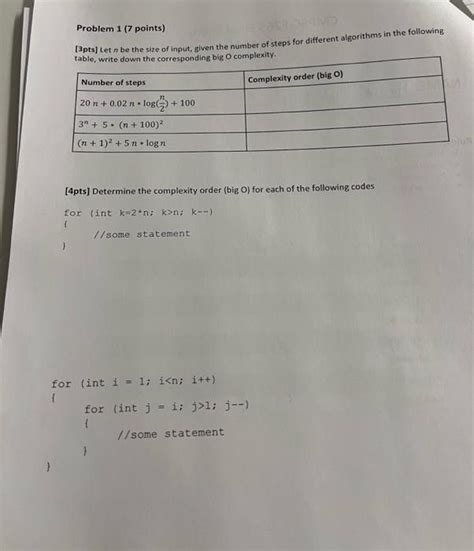 solved problem 1 7 points [3pts] let n be the size of