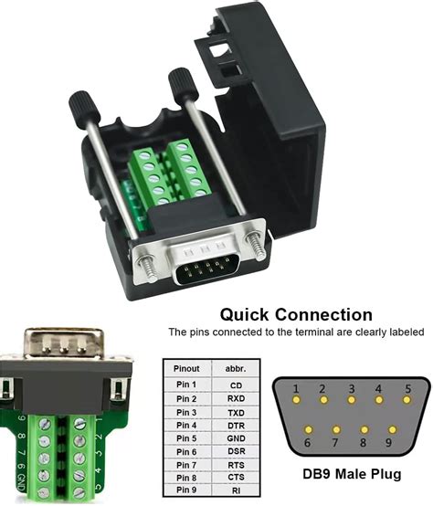 Dtech Db9 Female Rs232 Serial Adapter With Screw Terminals Block And Case Black In Nepal At