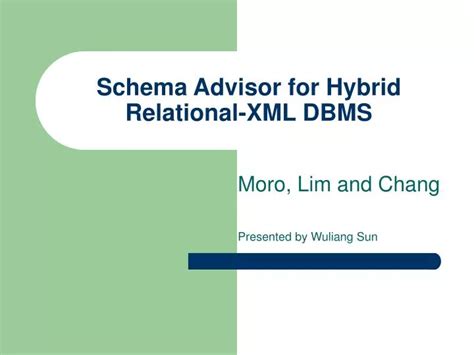 Ppt Schema Advisor For Hybrid Relational Xml Dbms Powerpoint Presentation Id3823365