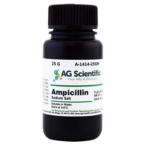 Ag Scientific Inc Ampicillin Sodium Salt 25 G Quantity Each Of 1