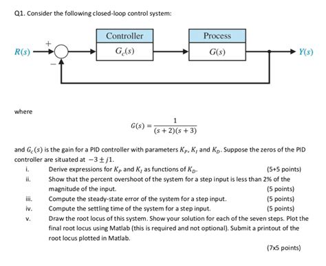 Q1 Consider The Following Closed Loop Control