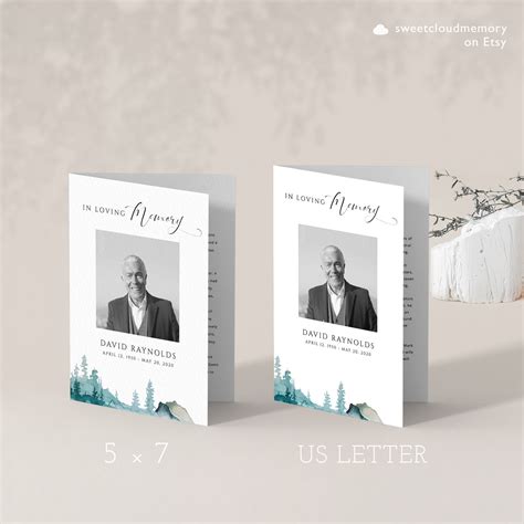 Classic Funeral Program Template Funeral Memorial Program Funeral