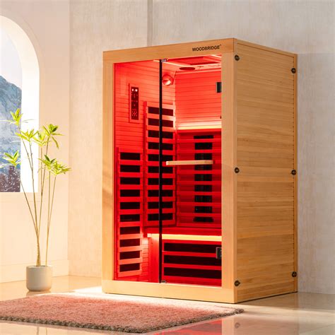 【2 Person Canadian Hemlock Wood Infrared Sauna For Home With Touch Tone Keypad Led Color