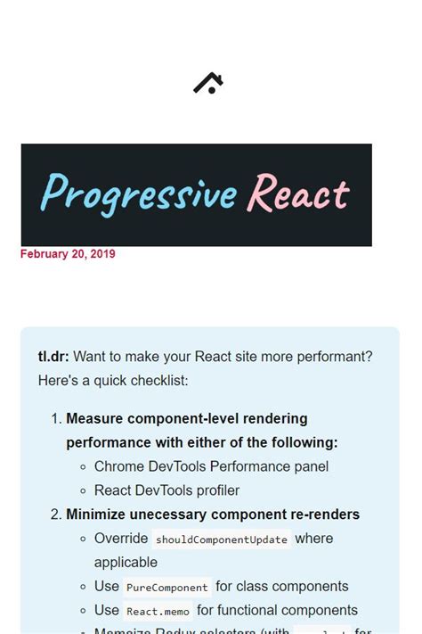 Progressive React Optimizing Your React App For Speed