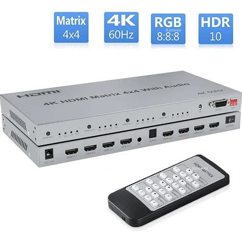 K Hz HDMI Matrix Switch X With Audio Extractor In Out HDMI Matrix Switcher Splitter