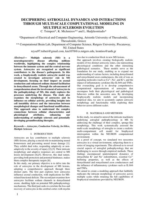 Pdf Deciphering Astroglial Dynamics And Interactions Through Multi Scale Computational