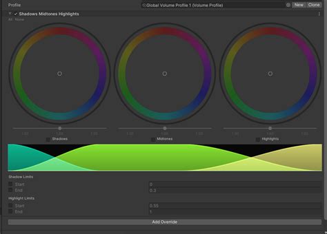 how edit global volume profiles from script unity engine unity