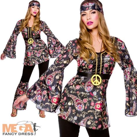 Shop Peace Loving Hippie 60s Retro Costume Mega Fancy Dress Mega Fancy Dress Uk
