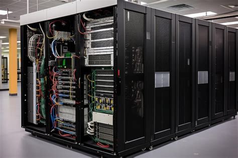 Server Room With Redundant Backup Battery Systems For Ups Units Premium Ai Generated Image