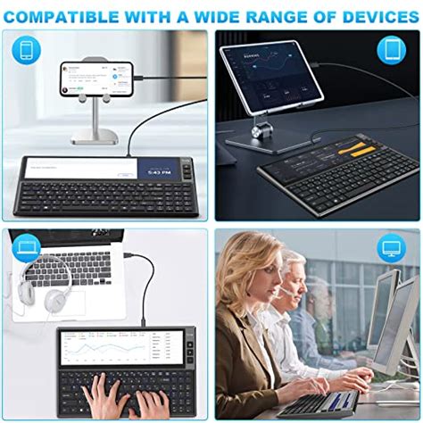 BQAA RGB Keyboard Built In 12 6 Inches Touchscreen Monitor Ultra Slim Aluminum Compact 98 Keys