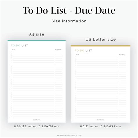To Do List With Due Date Fillable Printable PDF Task Management Productivity Planner Instant