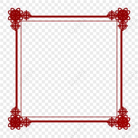Border Red Retro Simple Pattern Decorative Photo Frame Flower Border Classical Pattern European
