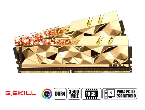 Memoria Ram G Skill Ddr4 32gb 16gbx2 3600 Mhz Triden Z Royal Elite Gold Con Iluminacion Led