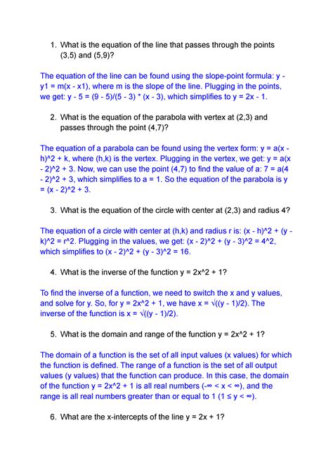 Functions And Their Graphs Linear Quadratic Exponential Logarithmic Polynomial And Studocu