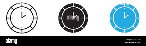 Clock Two Icon Vector Line Logo Mark Or Symbol Set Collection Outline Style Stock Vector Image