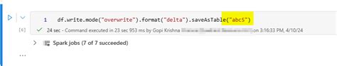 Solved Fabric I Have Created A Dataframe In Notebook Usin