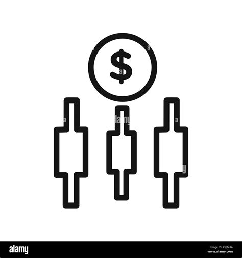 Forex Stock Market Icon Vector Line Logo Mark Or Symbol Set Collection Outline Style Stock