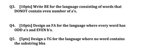 Solved Q3 10pts Write RE For The Language Consisting Of Chegg