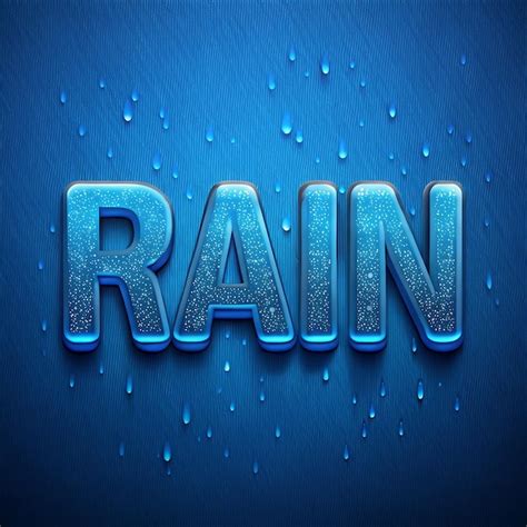 Rain Editable Text Effect Gradient Style Premium Ai Generated Image