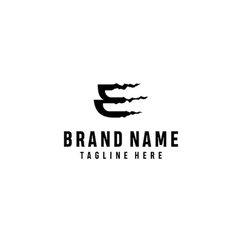 짐승 발톱 악센트가 있는 대담하고 도전적인 문자 E 로고 디자인 프리미엄 벡터